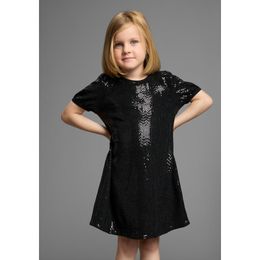 Kidsworld M&auml;dchen Kidsworld Jerseykleid &raquo;Shirtkleid in Pailletten-Allover-Design&laquo; Shirtkleid in Pailletten-Optik 128/134, N-Gr