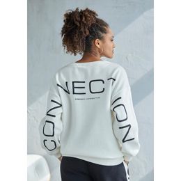 French Connection Damen Sweatshirt, mit Schriftzug auf dem R&uuml;cken wei&szlig; 36/38