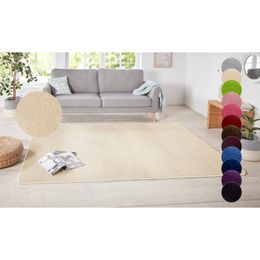 Hanse Home Teppich &raquo;Shashi&laquo; rechteckig 8,5 mm H&ouml;he Kurzflor, Unifarben, L&auml;ufer, weich, Esszimmer, Kinderzimmer, Flur beige Kunstfaser