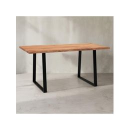 KADIMA DESIGN Schreibtisch Massivholz Baumkante, Industrial Style | Gr.: 120 x 60 x 76 cm