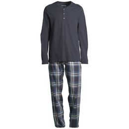 Schiesser Schlafanzug Night & Home in Dunkelblau | Gr.: 50