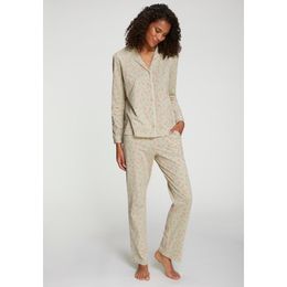 Lascana Damen Lascana Pyjama 2 tlg. Mit Weihnachtlichem Muster blau 48/50