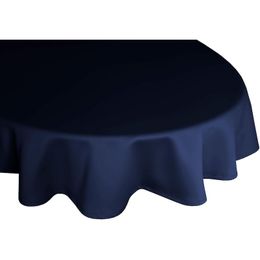 WIRTH Tischdecke &raquo;NEWBURY&laquo; oval blau Baumwolle, Polyester