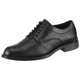 Tommy Hilfiger Herren Schn&uuml;rschuh &raquo;CORPORATE HILFIGER LTH DERBY&laquo; , Blockabsatz, Festtagsschuh, Abendschuh in eleganter Linie 41