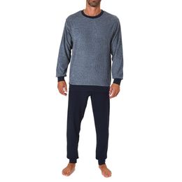 Normann langarm Frottee Schlafanzug Pyjama B&uuml;ndchen - 82400 in blau | Gr.: 54