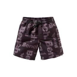 Bench. Jungen Badeshorts mit allover Logodruck schwarz 122/128, N-Gr
