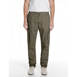 Replay Herren Chinohose &raquo;Adhann&laquo; aus Twill mit Cargotaschen, Tapered Fit 33, L&auml;nge 30