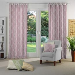 WIRTH Vorhang &raquo;Lahstedt&laquo; Schlaufen 1 Stk. tlg. rosa Jacquard, Polyacryl, Polyester