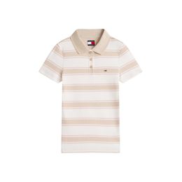 Tommy Jeans Poloshirt Damen Gr&ouml;&szlig;e M beige / wei&szlig;