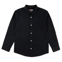 Levi's Langarmhemd LEVI'S KIDS "BATTERY HOUSEMARK SHIRT", Kinder, Gr. 8 (128), N-Gr, schwarz, Web, Obermaterial: 100% Baumwolle, 1-Knopf-Manschette, Hemden, mit Kentkragen