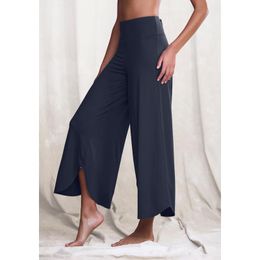 Lascana Damen Lascana Culotte mit gerundetem Beinsaum in weich flie&szlig;ender Qualit&auml;t blau 32/34, N-Gr