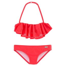 Buffalo M&auml;dchen Bandeau-Bikini mit modischem Volant rot 146/152, N-Gr