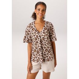Aniston Casual Damen Aniston CASUAL Schlupfbluse im farbharmonischen Leoprint - jedes Teil ein Unikat - NEUE KOLLEKTION 48