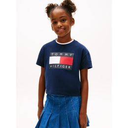 Tommy Hilfiger M&auml;dchen T-Shirt Kinder bis 16 Jahre, mit Rundhalsausschnitt 7 (122)