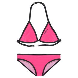 Bench. M&auml;dchen Triangel-Bikini mit Logoprint an Top und Hose pink 122/128, N-Gr