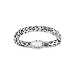 Kuzzoi Herren Armband &raquo;Gliederarmband Zopfmuster Unisex 925er Silber&laquo; silber