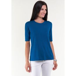 Seidel Moden Damen T-Shirt mit Rundhalsausschnitt, MADE IN GERMANY blau 54
