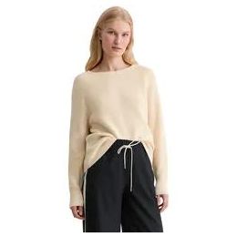 Marc O'Polo Strickpullover MARC O'POLO "aus Heavy-Weight-Organic-Cotton", Damen, Gr. XL, raw cream, Obermaterial: 100% Baumwolle, unifarben, Rundhals, Pullover Strickpullover