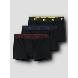 name it Kinder Trunk &raquo;NKMBOXER 3P&laquo; Packung, 3 Stk. eng, Jersey, Logoschriftzug, angesetztes B&uuml;ndchen gelb 122/128, 3 Stk.