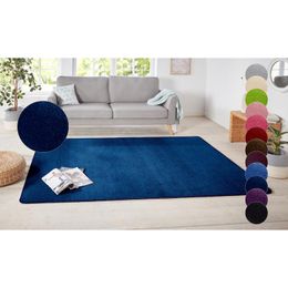 Hanse Home Teppich &raquo;Shashi&laquo; rechteckig 8,5 mm H&ouml;he Kurzflor, Unifarben, L&auml;ufer, weich, Esszimmer, Kinderzimmer, Flur blau Kunstfaser