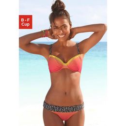 Kangaroos Damen Kangaroos B&uuml;gel-Bikini mit trendigen Details im Leoprint orange 38, Cup F