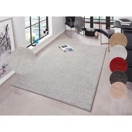 Hanse Home Teppich &raquo;Pure 100 Kurzflor&laquo; rechteckig 13 mm H&ouml;he Kurzflor, uni, umkettelt, L&auml;ufer, Wohnzimmer, Kinderzimmer, Flur grau Kunstfaser