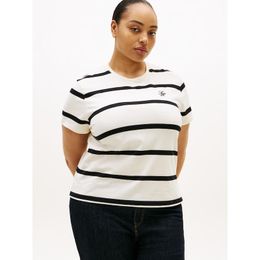 Tommy Hilfiger Curve Damen Kurzarmshirt &raquo;CRV TH SCRIPT REG C-NK SS TEE&laquo; in gro&szlig;en Gr&ouml;&szlig;en 46
