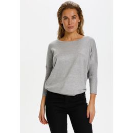 Saint Tropez Damen Rundhalspullover &raquo;A2561, MilaSZ R-Neck&laquo; Viskosemischung, Casual fit grau L