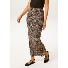 Aniston Casual Damen Aniston CASUAL Maxirock im trendigen Leoprint - NEUE KOLLEKTION 42