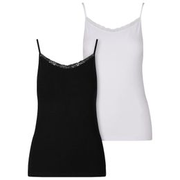 Urban Classics Damen Urban Classics Muskelshirt &raquo; Ladies Basic Tank Top Cotton Lace 2-Pack&laquo; 1 Stk. XL