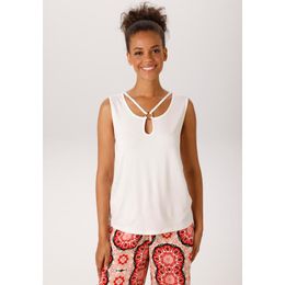 Aniston Casual Damen Aniston CASUAL Tanktop mit raffiniertem V-Ausschnitt - NEUE KOLLEKTION wei&szlig; 42