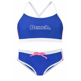 Bench. M&auml;dchen Bustier-Bikini mit Kontrastdetails blau 122/128, N-Gr