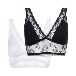 Dorina Bralette &raquo;Lana Essential Lace&laquo; 2er Pack, mit Spitze, bequem, weich, breite Tr&auml;ger, leicht transparent XL, N-Gr Bralette