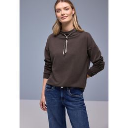 Street One Damen Street One Sweatshirt, mit Stehkragen und Kordelzug 40