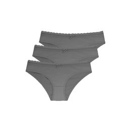 Dorina Damen Slip &raquo;Naomi&laquo; 3er Pack, mit zarter Spitze verziert schwarz M