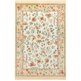 Hanse Home Teppich &raquo;Orient Flowers&laquo; rechteckig 5 mm H&ouml;he Kurzflor mit Fransen, Orient, Wohnzimmer, Schlafzimmer, Esszimmer beige Viskose