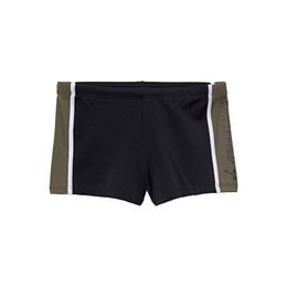 Chiemsee Herren Boxer-Badehose mit Kontrasteins&auml;tzen schwarz 5, N-Gr