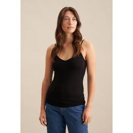 Seidensticker Damen Seidensticker Shirttop &raquo;Schwarze Rose&laquo; Ohne Arm V-Neck Uni schwarz XS