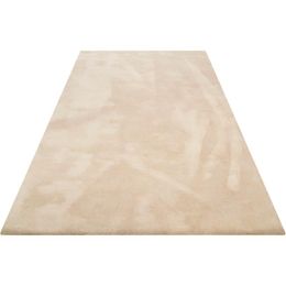 Wecon home Basics Teppich &raquo;Vanessa&laquo; rechteckig 20 mm H&ouml;he besonders weich durch Mikrofaser, Wohnzimmer beige Kunstfaser