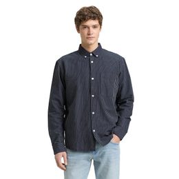 Tom Tailor Denim Herren Tom Tailor Denim Langarmhemd gestreift, mit Button-down-Kragen L, N-Gr