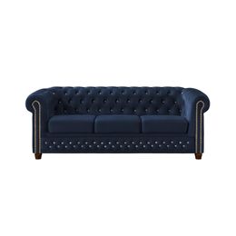 S-STYLE Chesterfield Einzelsofa Cleo Blink blau Ma&szlig;e (cm): B: 203 H: 72 &raquo; H&ouml;ffner