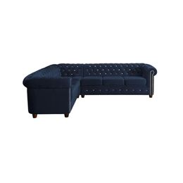S-STYLE Chesterfield Ecksofa Cleo Blink blau Ma&szlig;e (cm): B: 264 H: 72 &raquo; H&ouml;ffner