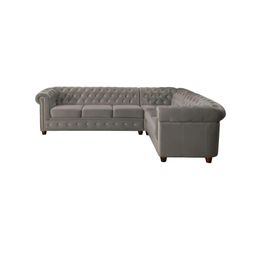 S-STYLE Chesterfield Ecksofa Cleo Blink grau Ma&szlig;e (cm): B: 264 H: 72 &raquo; H&ouml;ffner