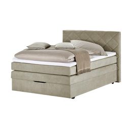 H&ouml;ffner Boxspringbett mit Bettkasten und Topper Beige Princess &brvbar; beige &brvbar; Ma&szlig;e (cm): B: 152 H: 116 &raquo; H&ouml;ffner