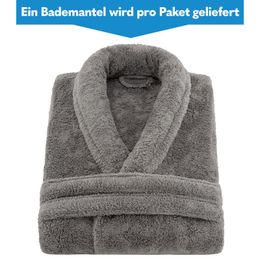 HAMMETEX Bademantel &raquo;Bademantel unisex, ultraweicher & flauschiger Fleecemantel&laquo; Packung, ideal f&uuml;r Sauna & Spa, Hotelbademantel, Morgenmantel grau 