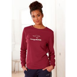 Kangaroos Damen Kangaroos Sweatshirt, mit Kontrastfarbenem Logodruck, Loungewear rot 32/34