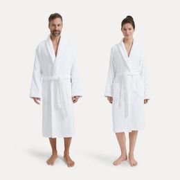 M&ouml;ve Unisex-Bademantel &raquo;Basic&laquo; 1 Stk. mit Schalkragen wei&szlig; Walkfrottier
