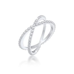 Elli Damen Fingerring &raquo;Wickelring Criss Cross Kugel 25 Silber&laquo;