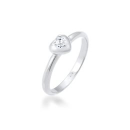 Elli Damen Fingerring &raquo;Herz Symbol Verlobung Valentin Zirkonia 925 Silber&laquo; silber
