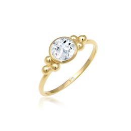 Elli Premium Damen Fingerring &raquo;Verlobungsring Kugeln Topas Edelstein 375 Gelbgold&laquo; gold